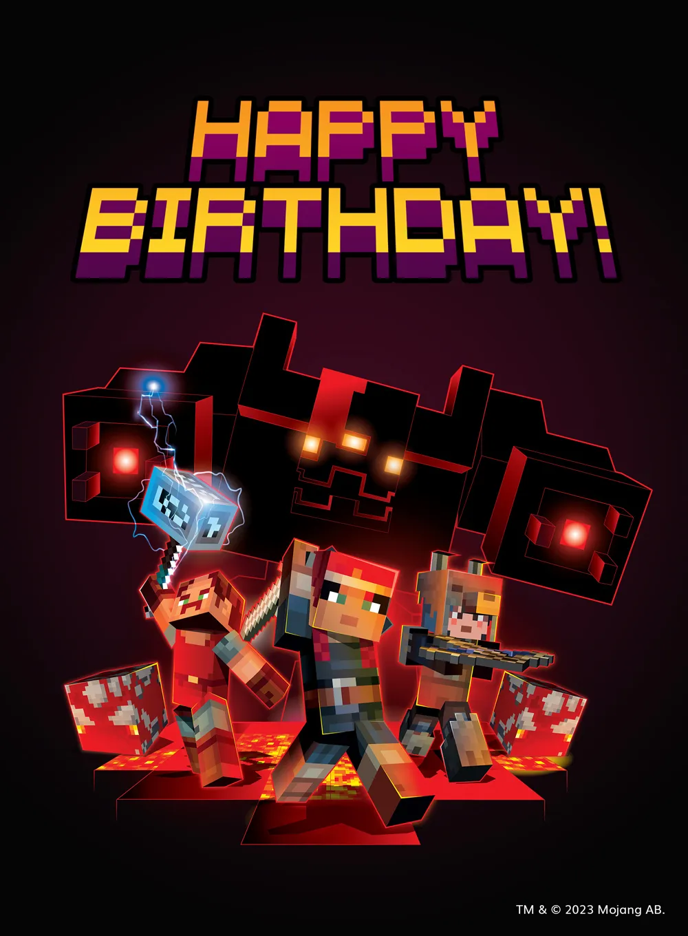 Minecraft: Dungeons (Kids’ Birthday) Card | Evite